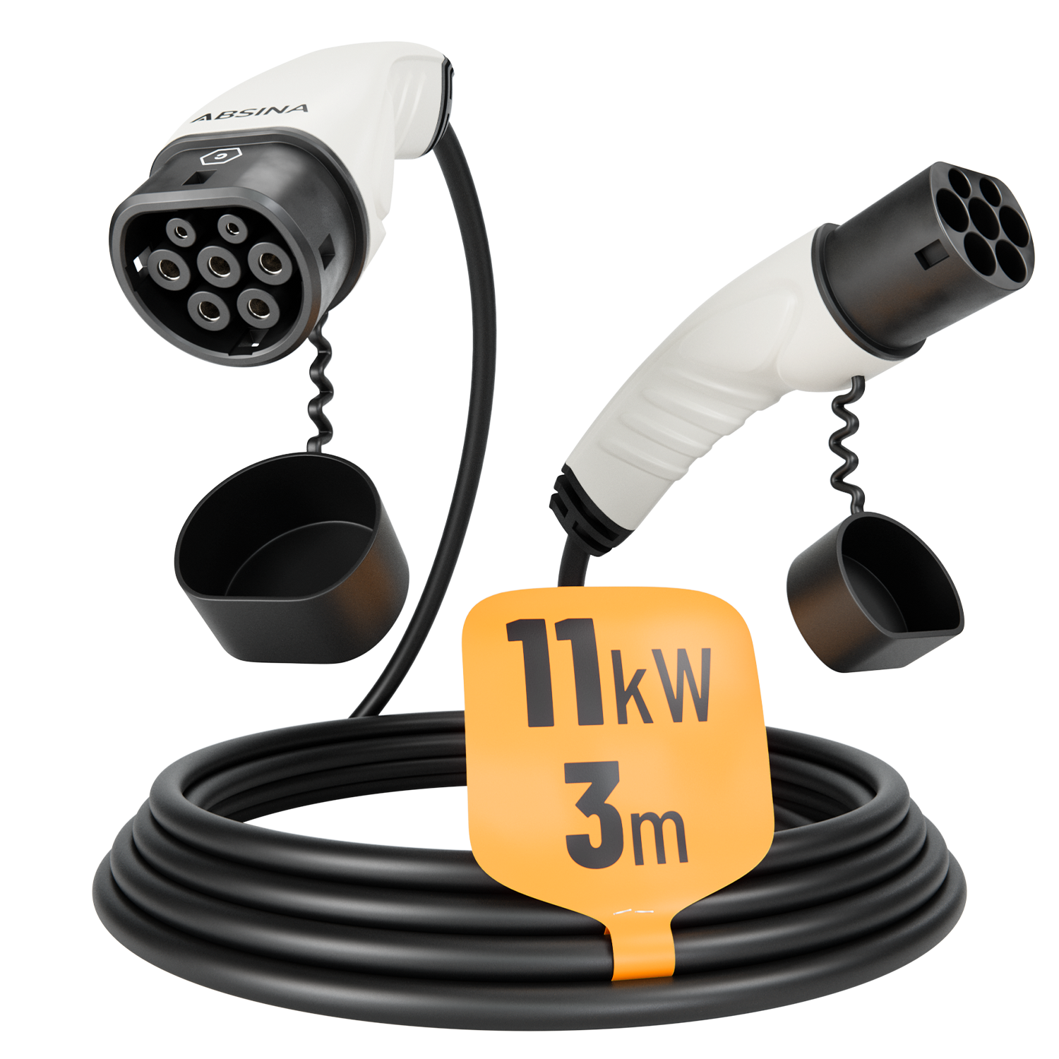 Typ 2 Ladekabel 11kW für Elektroauto & Hybrid 3 Meter | ABSINA