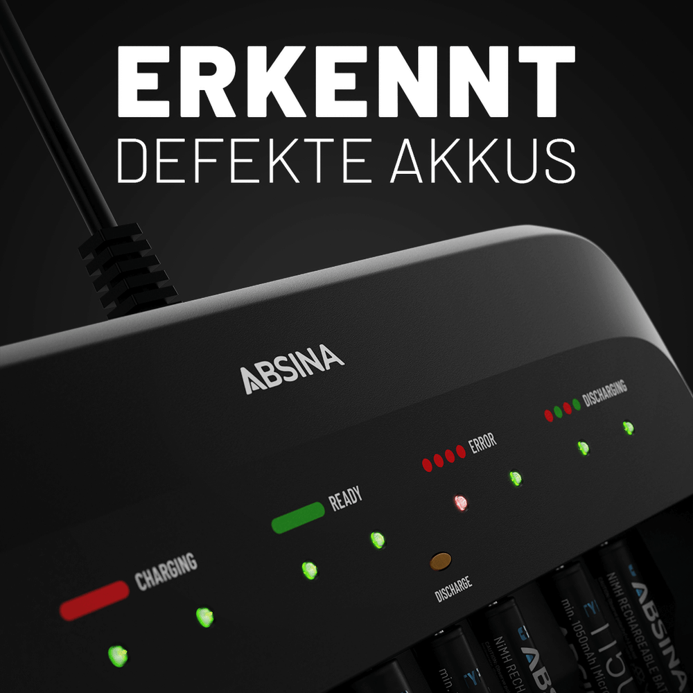 10 fach Ladegerät für Akku Batterien kaufen | ABSINA